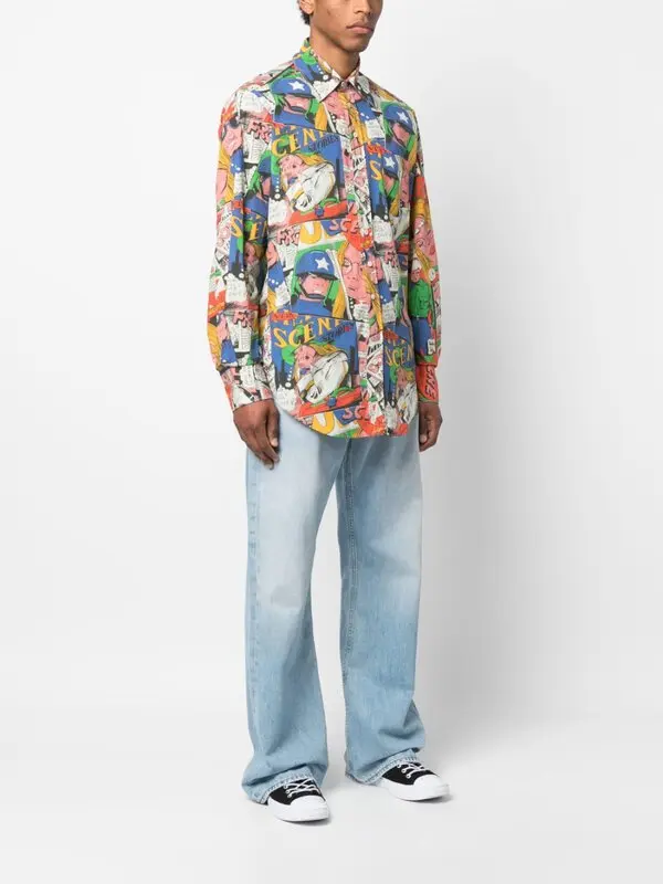 ERL Printed Short-sleeved Shirt - Blue