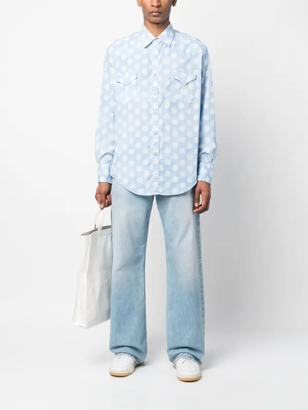 ERL Polka-dot Print Cotton Shirt