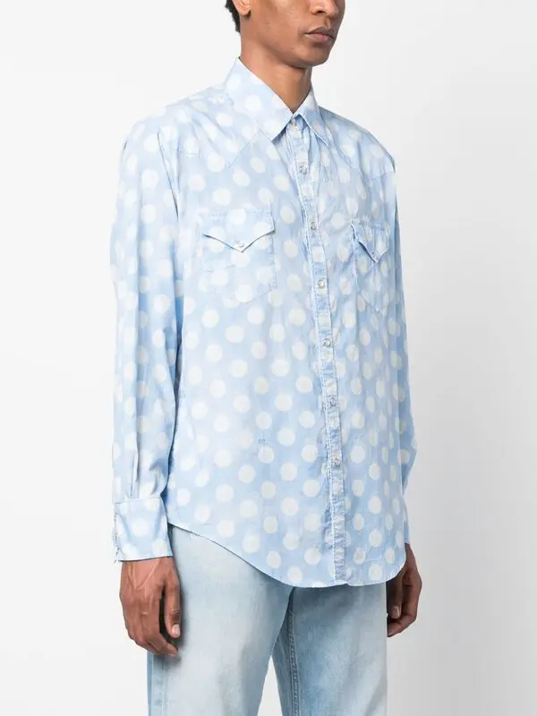 ERL Polka-dot Print Cotton Shirt