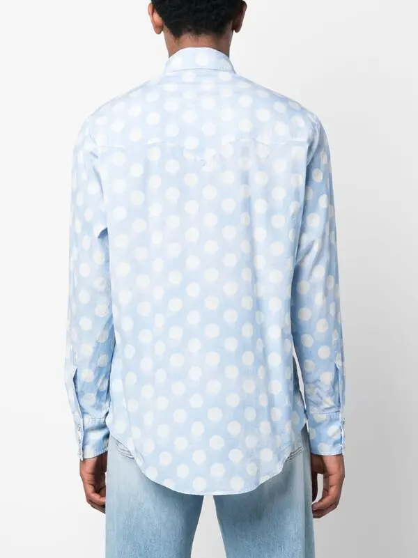 ERL Polka-dot Print Cotton Shirt