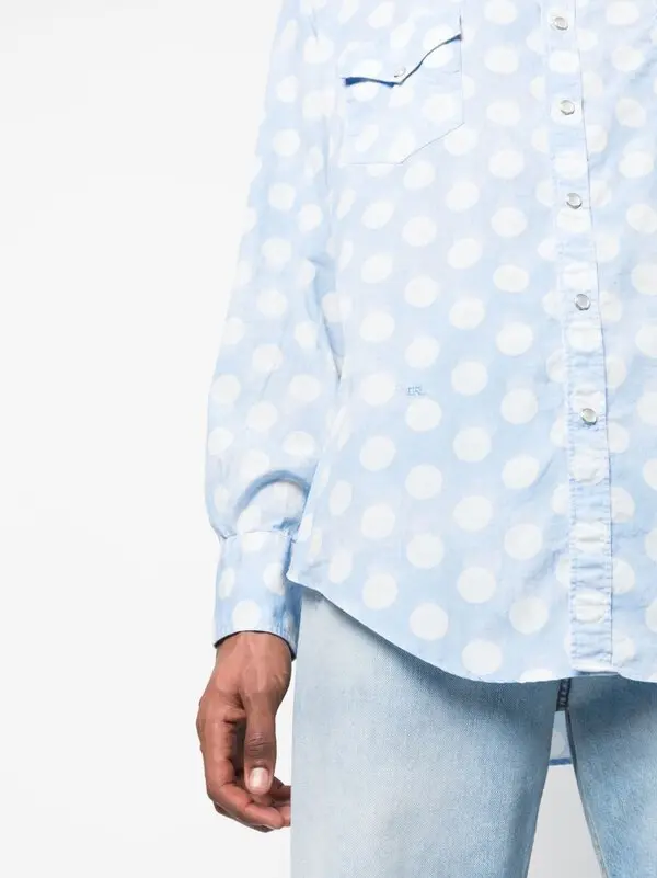ERL Polka-dot Print Cotton Shirt