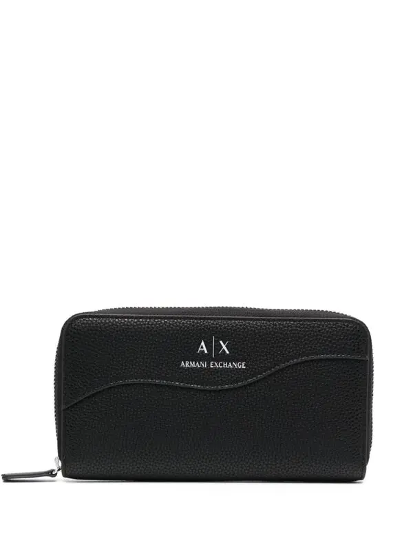Armani Exchange Logo-print Zip-fastening Wallet - Black