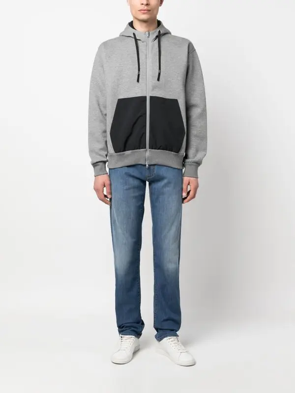 Herno Layered-effect Cotton-blend Hoodie