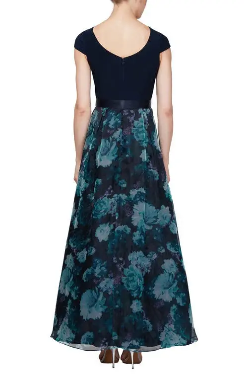 SL FASHIONS Patterned Organza Gown