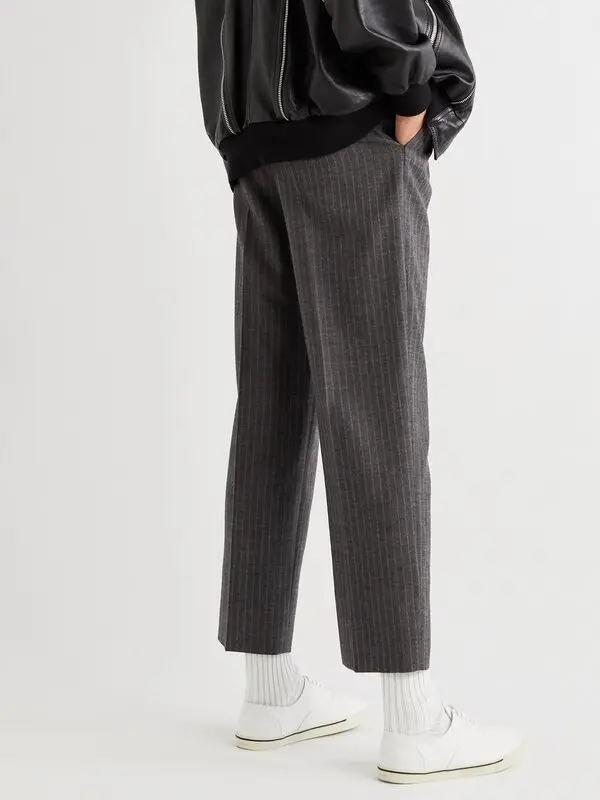Celine Striped Wool Skate Pants - Gray | Editorialist