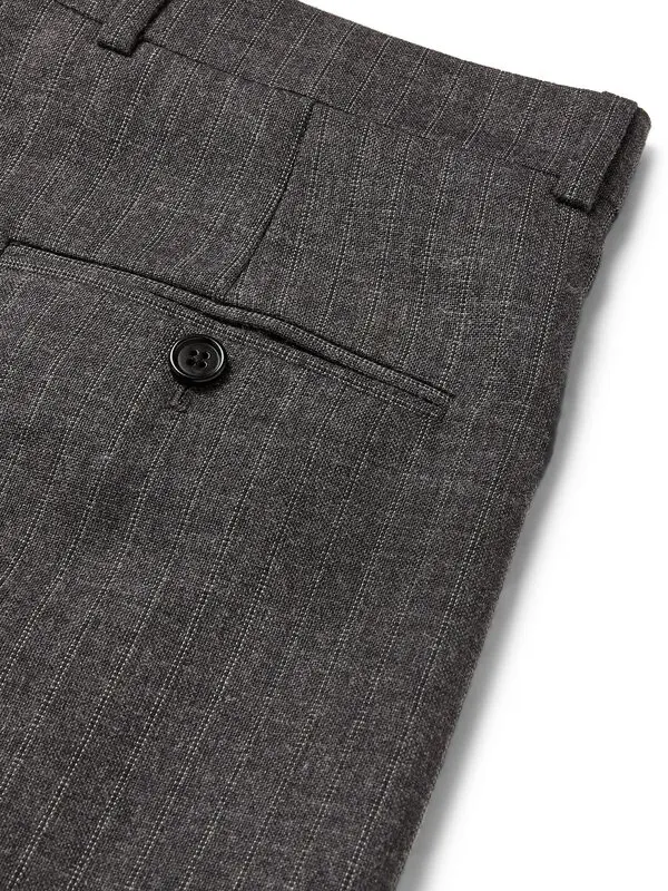 Celine Striped Wool Skate Pants - Gray | Editorialist