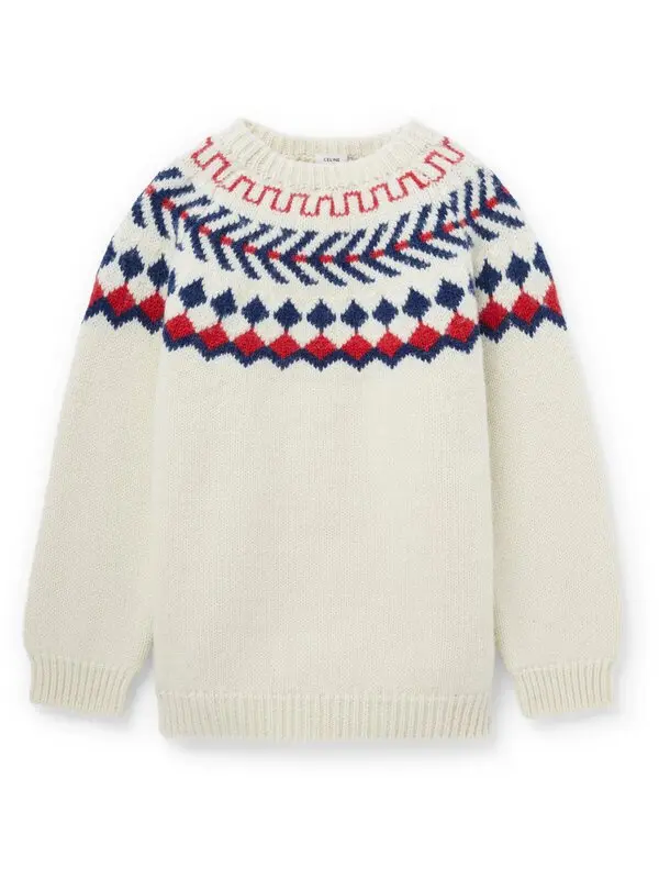 Celine Fair Isle Shetland Wool Sweater
