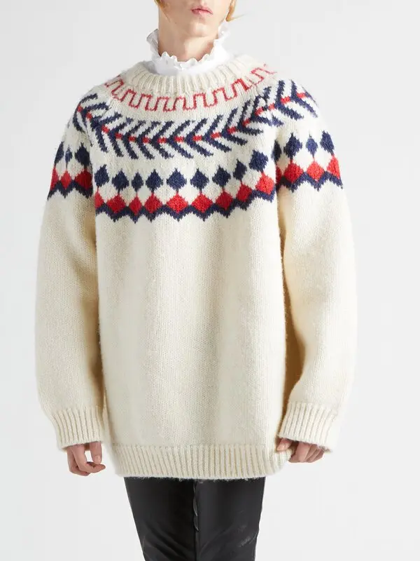 Celine Fair Isle Shetland Wool Sweater