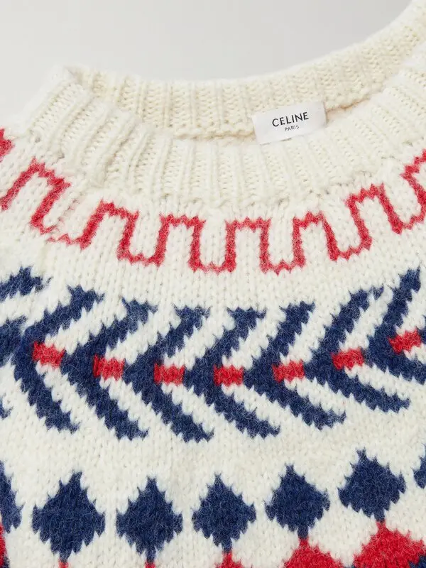 Celine Fair Isle Shetland Wool Sweater