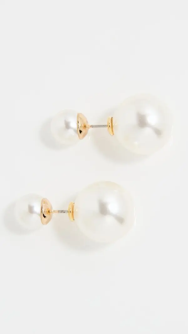 Shashi Double Ball Pearl Earrings