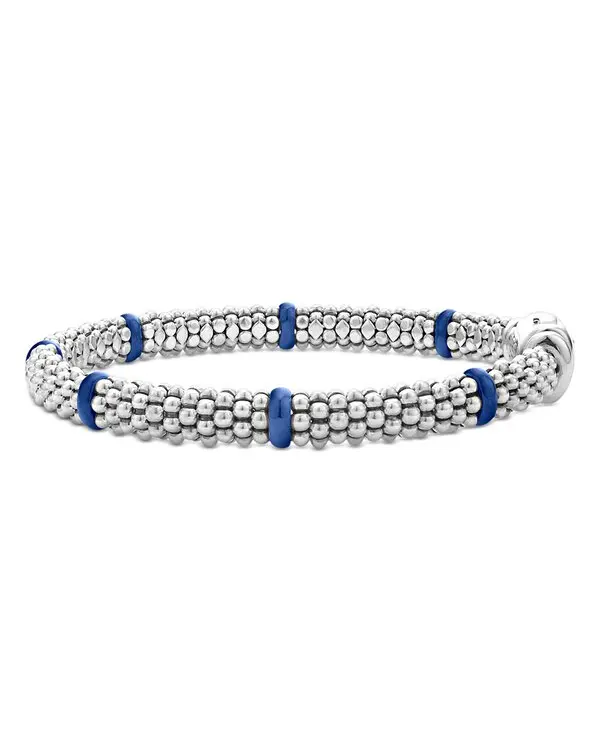 Lagos Sterling Silver Blue Ceramic Bead Bracelet
