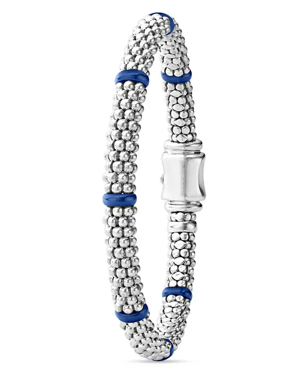 Lagos Sterling Silver Blue Ceramic Bead Bracelet