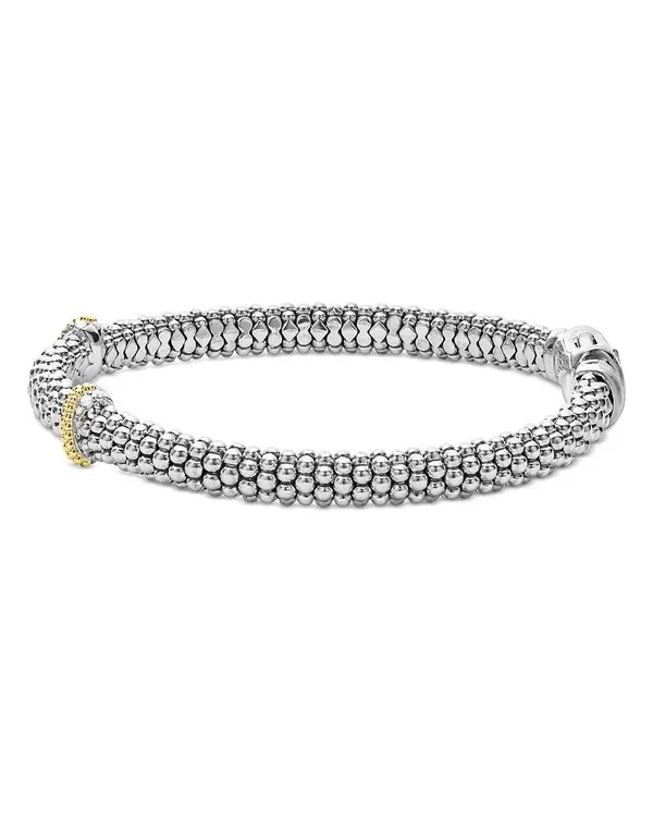 Lagos Sterling Silver And 18k Gold Diamond Bracelet - Silver/gold