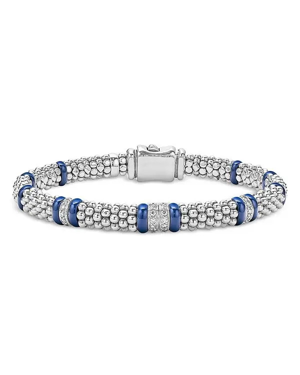 Lagos Diamond Blue Caviar Bracelet - Blue/silver