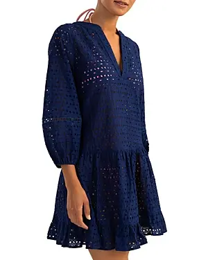 Shoshanna Cotton Eyelet Embroidered Cover-up Dress