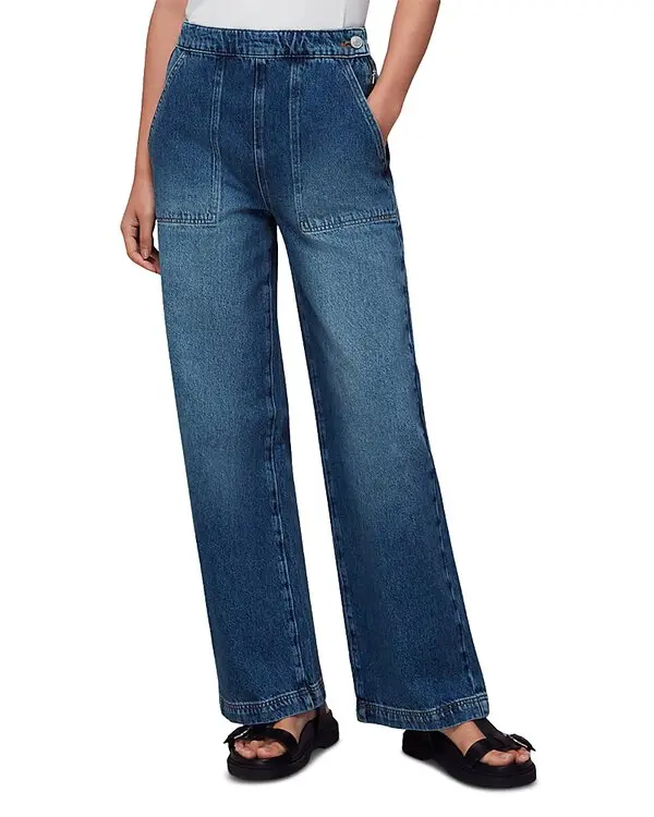 Whistles Cotton Authentic Side Zip Straight Jeans