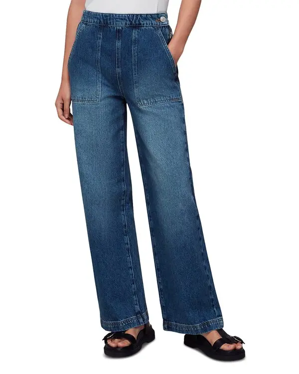 Whistles Cotton Authentic Side Zip Straight Jeans