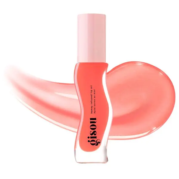 GISOU Honey Infused Hydrating Lip Oil - Bee-llini Peach