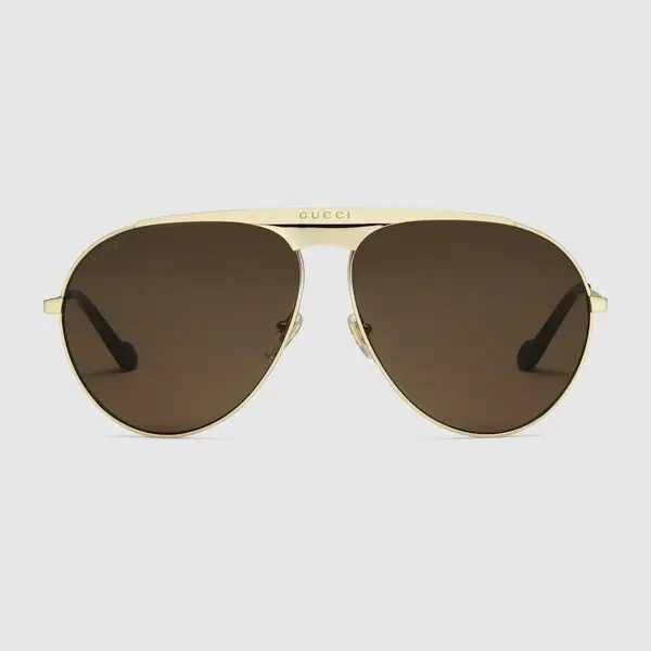 Gucci Aviator Sunglasses - Gold | Editorialist