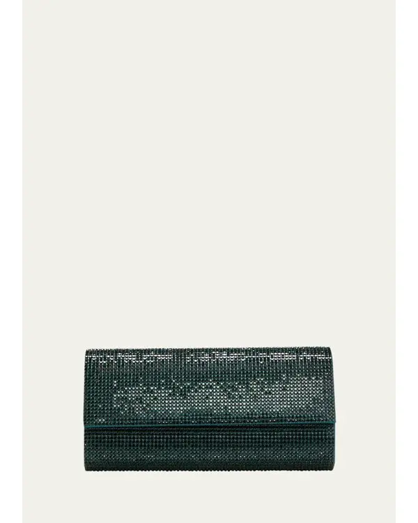 Judith Leiber Perry Beaded Crystal Clutch Bag - Emerald