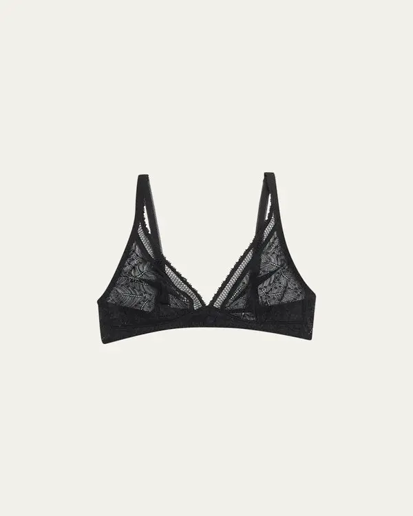 Simone Perele Comete Lace-trim Tulle Bralette - Black