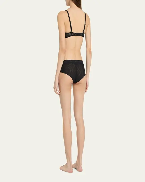 Simone Perele Comete Lace-trim Tulle Bralette - Black