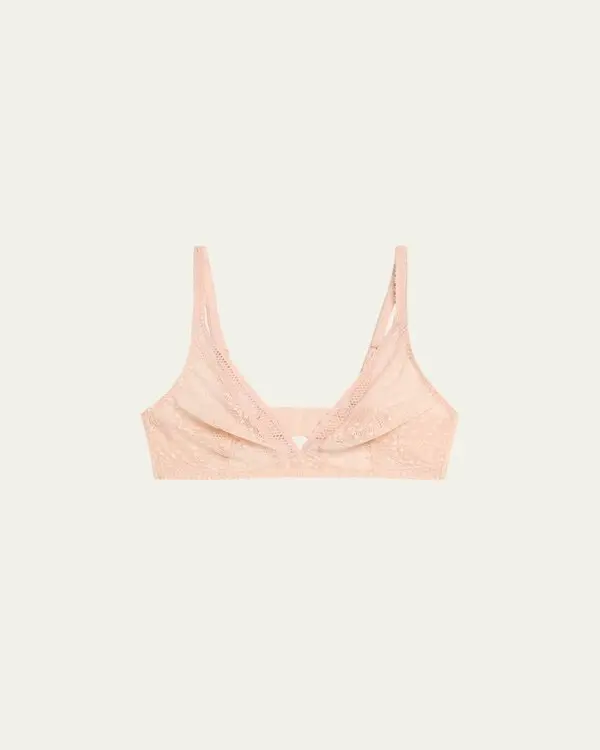 Simone Perele Comete Lace-trim Tulle Bralette - Pinky Sand