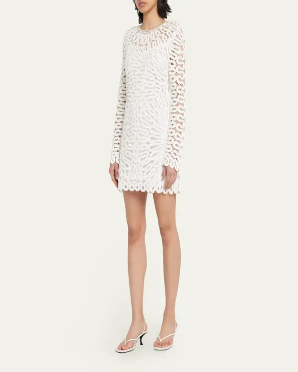 Simkhai Mccall Crochet Mini Dress - White