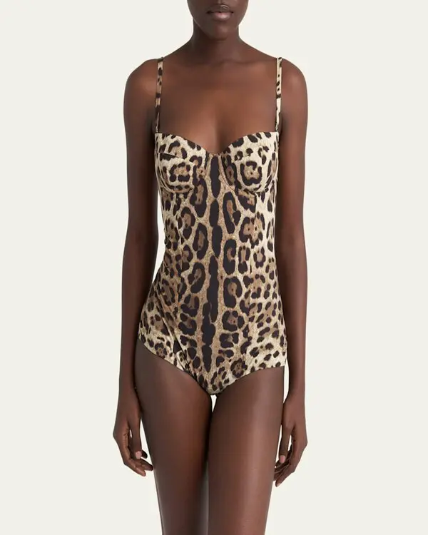 Dolce & Gabbana Leo Balconette One-piece Swimsuit - Leo New