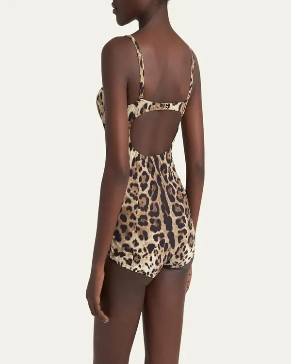 Dolce & Gabbana Leo Balconette One-piece Swimsuit - Leo New