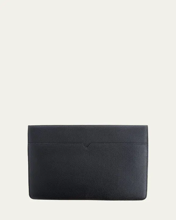 ROYCE NEW YORK Personalized Leather 13" Laptop Sleeve - Black