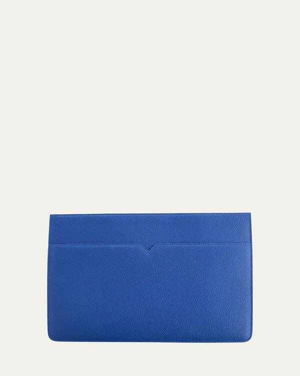 ROYCE NEW YORK Personalized Leather 13" Laptop Sleeve - Cobalt Blue