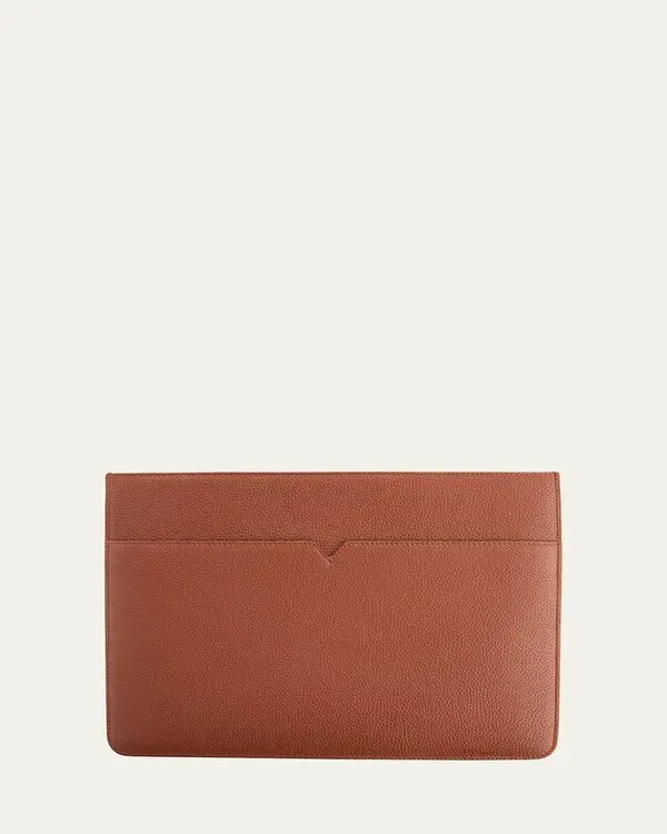ROYCE NEW YORK Personalized Leather 13" Laptop Sleeve - Tan