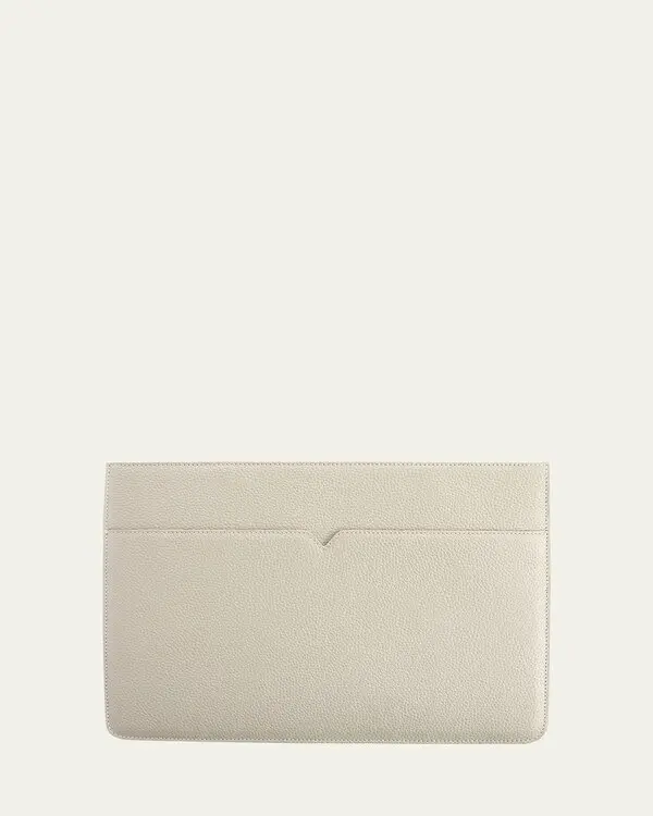 ROYCE NEW YORK Personalized Leather 13" Laptop Sleeve - Taupe