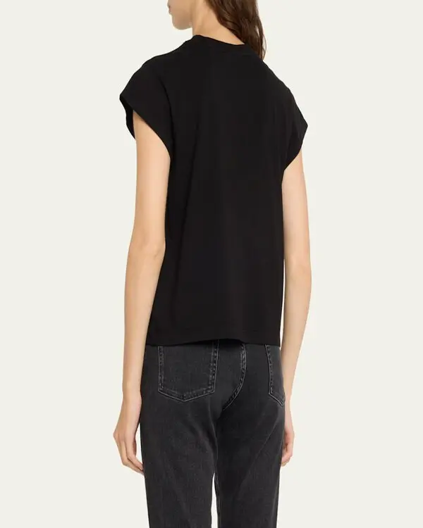 AGOLDE Bryce Cap Sleeve Tee - Black