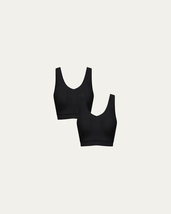 Chantelle Soft Stretch Padded V-neck Bra Top, 2-pack - Black