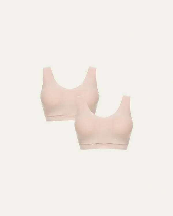Chantelle Soft Stretch Padded V-neck Bra Top, 2-pack - Ultra Nude