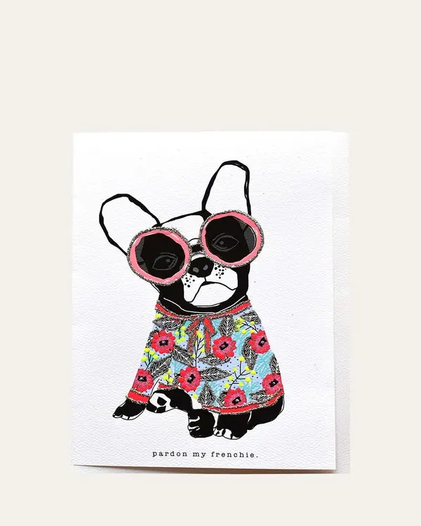 VERRIER Pardon My Frenchie Folded Paper Card - Multi