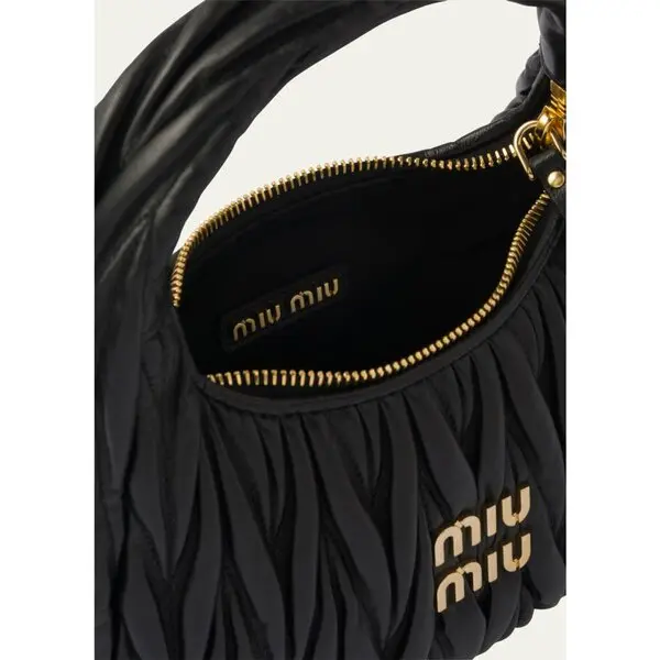 Miu Miu Matelasse Quilted Leather Hobo Bag - Soia
