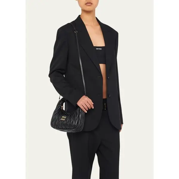 Miu Miu Matelasse Quilted Leather Hobo Bag - Soia