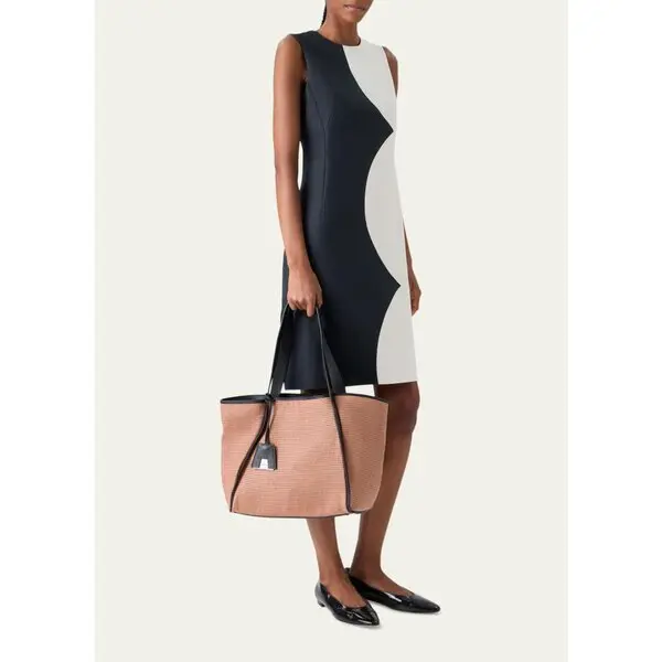 Akris Alex Medium Bucket Tote Bag - Camel/black