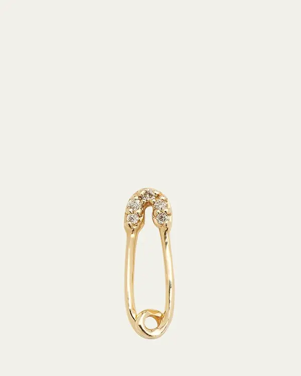 SYDNEY EVAN 14k Yellow Diamond Safety Pin Stud Earring - Gold
