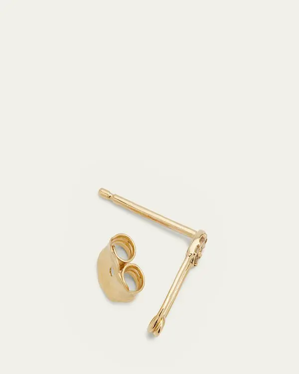 SYDNEY EVAN 14k Yellow Diamond Safety Pin Stud Earring