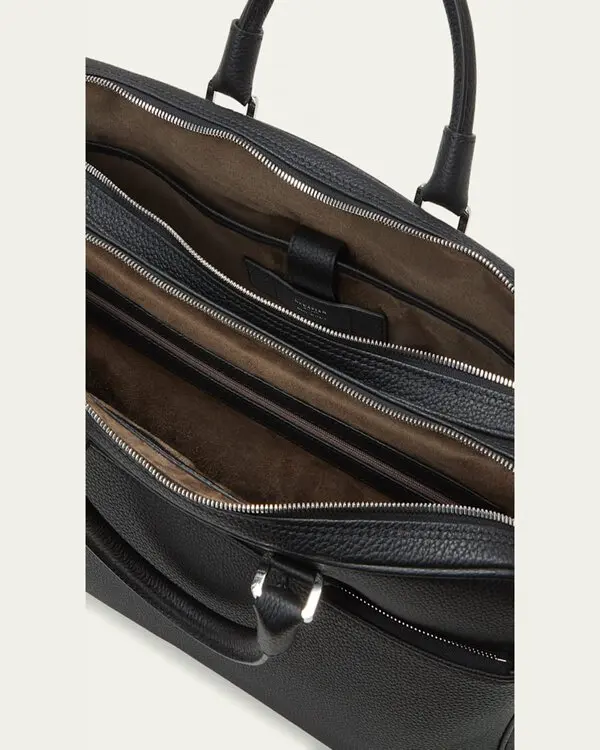 SERAPIAN Leather Double Briefcase