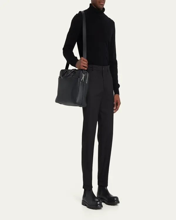 SERAPIAN Leather Double Briefcase