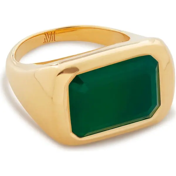 Monica Vinader Power Cocktail Ring - 18ct Gold Vermeil/green