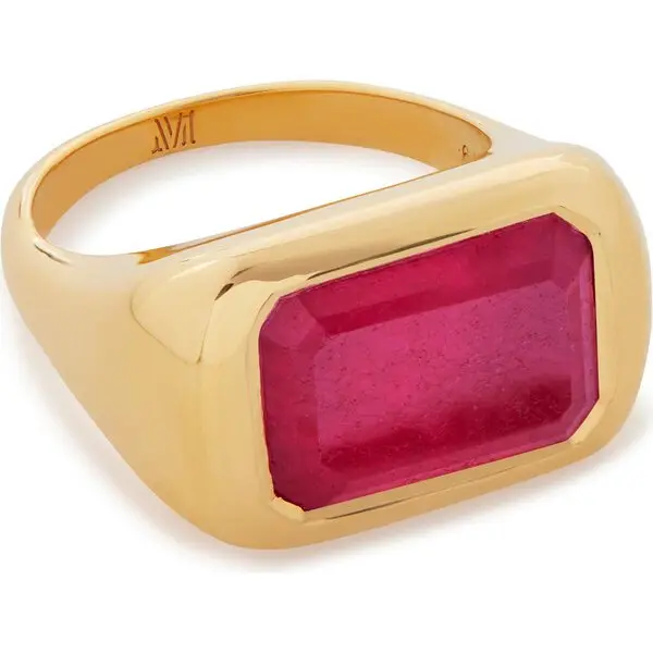 Monica Vinader Power Cocktail Ring - 18ct Gold Vermeil/pink