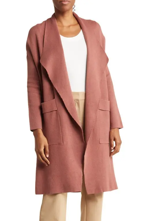 BY DESIGN Andrea Open Front Long Cardigan - Cognac