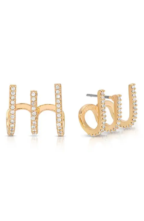Ettika Crystal Ear Wrap Stud Earrings - Gold
