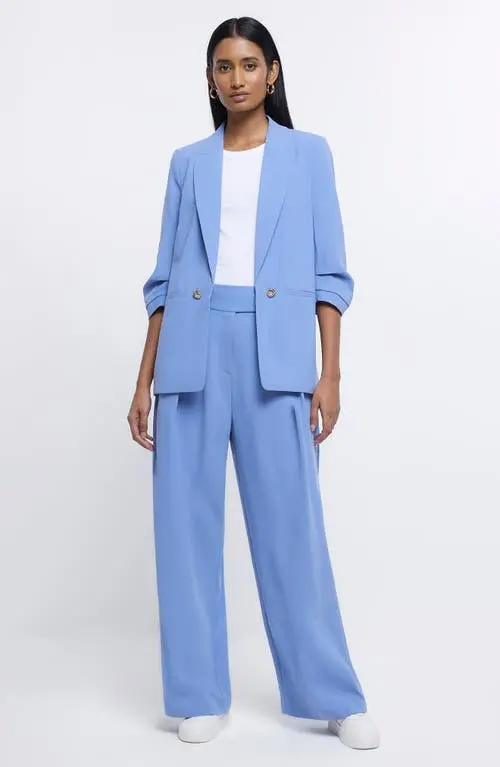 RIVER ISLAND Pleat Front Wide Leg Trousers